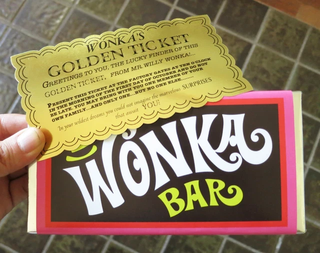 WONKA BAR - REPLICA - Willy Wonka and the Chocolate Factory - Golden ...