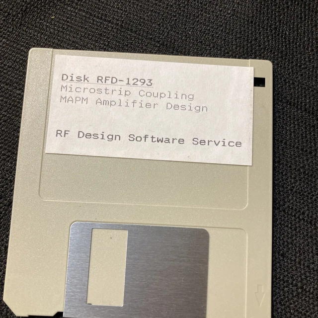 VINTAGE COMPUTER SOFTWARE Disk RFD-1293 MAPM Amplifier Design Floppy 3. ...