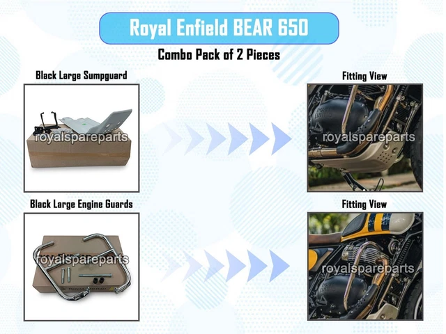 GENUINE ROYAL ENFIELD "BEAR 650" Sump Guard & Engine Guard Accessories ...