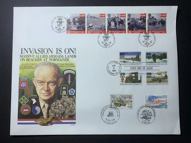 RARE - NORMANDY - D-Day - British, U.S. and French First Day Of Issue ...