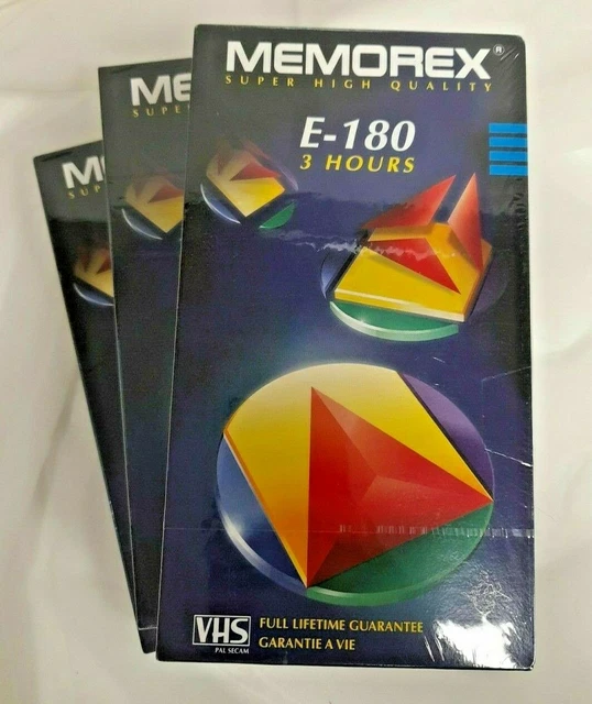3 X MEMOREX E-180 VHS Blank Video Cassette Tapes - BRAND NEW & SEALED £ ...