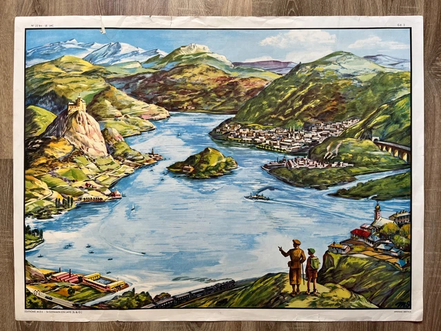 ANCIENNE AFFICHE D'ECOLE ED. MDI 91 x 68 cm RECTO VERSO (pl 22/22bis ...