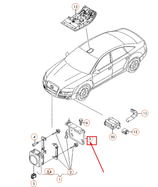 NEW AUDI A6 C6 Front Radar Sensor Retaining Plate 4F0907574 Genuine 05 ...