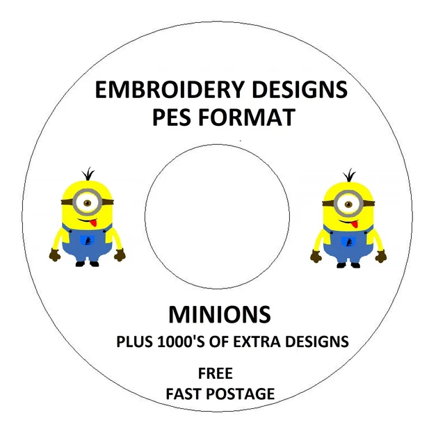 MINIONS EMBROIDERY DESIGNS, Pes Format Buy Any 2 Cds & Get A Free Font ...