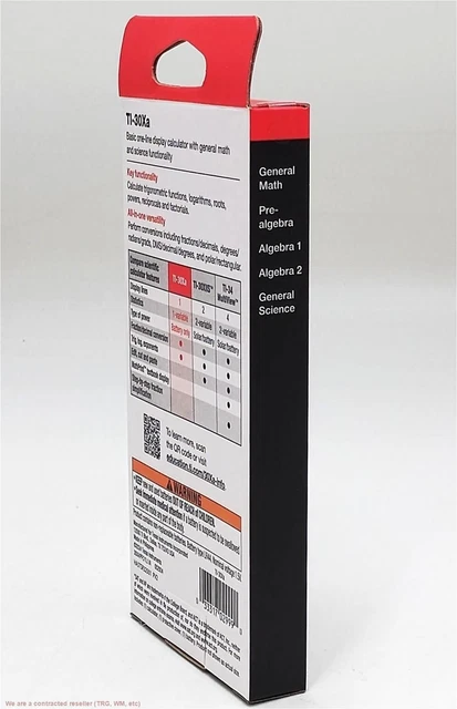 TEXAS INSTRUMENTS TI-30XA Scientific Calculator: Approved for SAT & AP ...