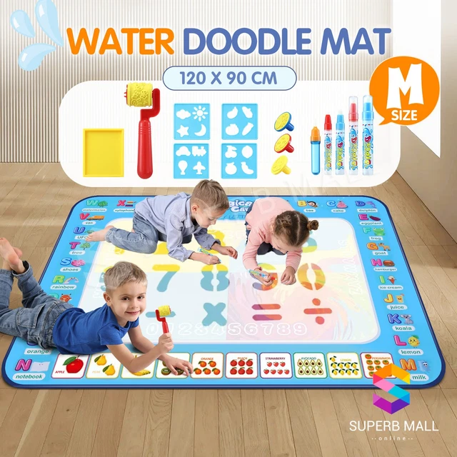 WATER DOODLE DRAWING Mat Kids Aqua Painting Writing Board Canvas Rug ...