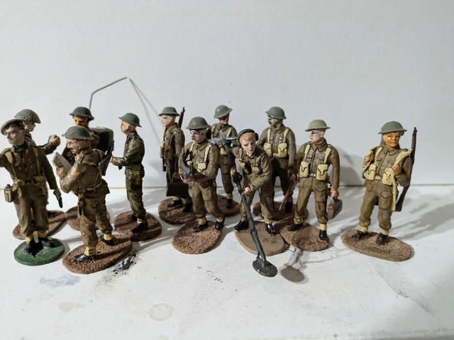 12 X JCM Ww2 British Infantry Patrol 54mm 1 /32 Scale Painted Metal ...