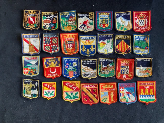 LOT DE 28 Anciens ECUSSON BRODÉS Villes et Régions - EUR 35,00 ...