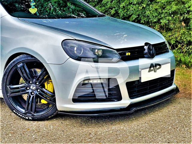 VW GOLF MK6 R20 R Gloss Black Front Splitter Spoiler Lip Body Kit 2008 ...