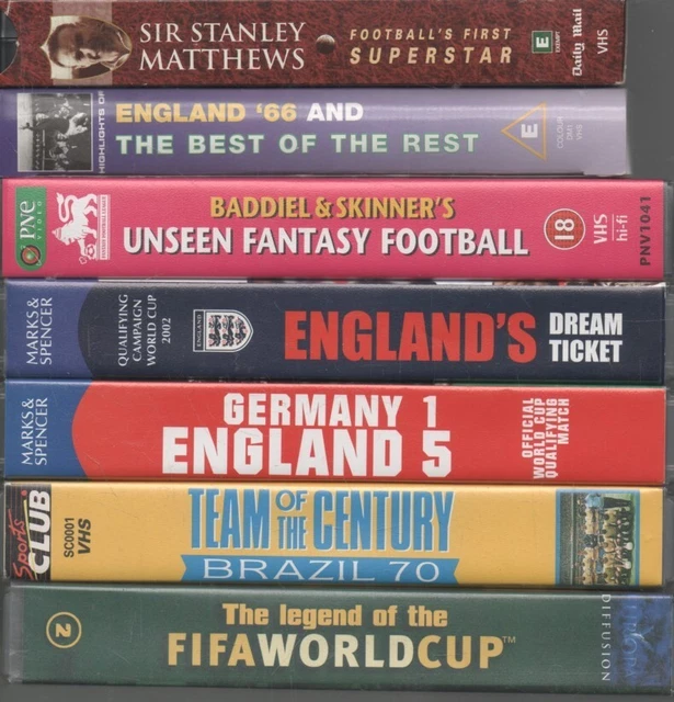 7 FOOTBALL VHS Videos Germany 1 England 5 Brazil 70 England 66 Fifa ...