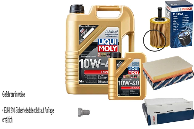 BOSCH INSPECTION SET 6L Liqui Moly Bon Fonctionnement 10W-40 pour VW Passât EUR 98,39 - PicClick FR