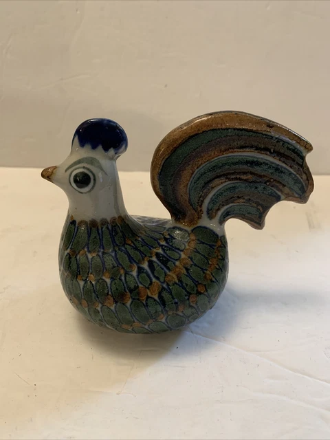 ERANDI POTTERY FOLK Art Mexico Hand Painted Rooster Chicken Figurine £ ...