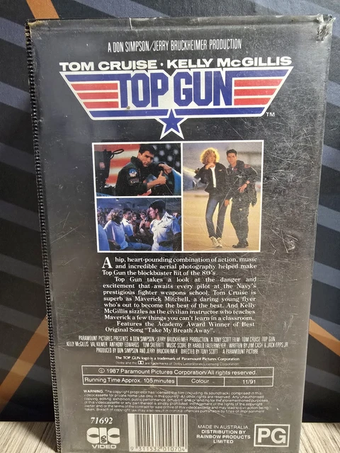 TOP GUN - Vhs Small Box Ex Rental Movie - 1986 - Action - Aus Seller ...