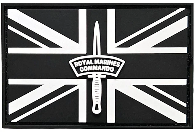 UNION JACK UK Flag Royal Marines Commando PVC Rubber Patch | 2PC Hook ...