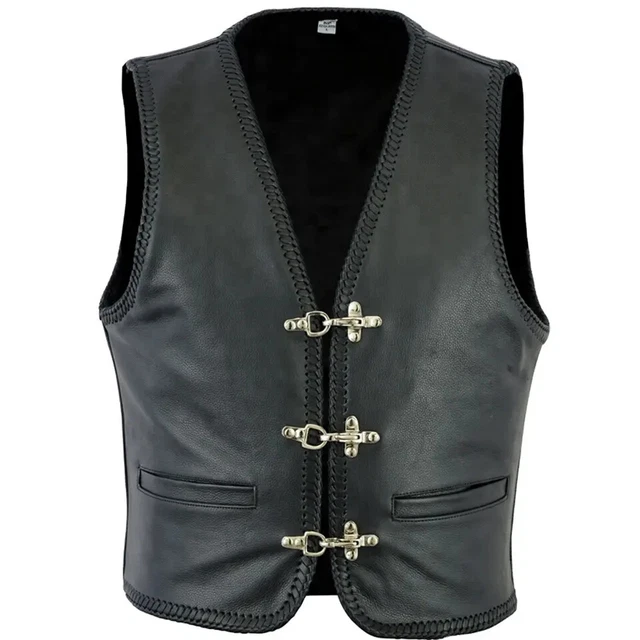 LEDERWESTE LEDER WESTE KUTTE MOTORRAD BIKER VEST CHOPPER ROCKER ...