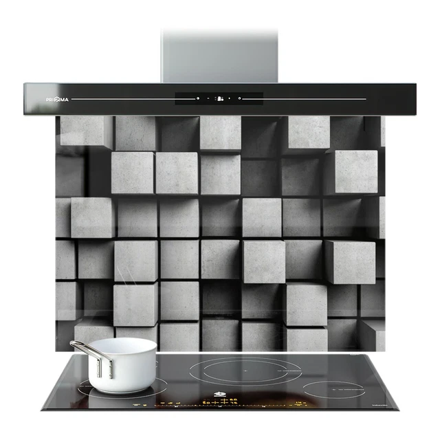 KITCHEN GLASS SPLASHBACK Toughened Cooker ANY SIZE Geometric Abstract ...