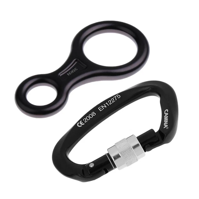 MOSCHETTONE RAMPICANTE CON moschettone 25KN + 35KN Figura 8 Discensore ...