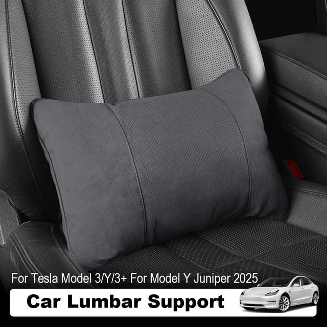 FOR TESLAMODEL 3/Y/3+ For Model Y Juniper 2025 Car Support Suede Lumbar ...
