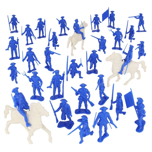 BMC MPC RECAST Revolutionary War Plastic Army Men Blue AWI Soldier ...