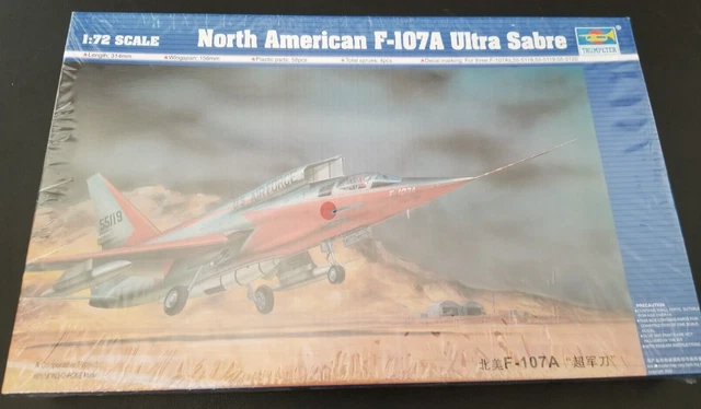 1/72 NORTH AMERICAN F-107A Ultra Sabre Model kit by Trumpeter Factory ...