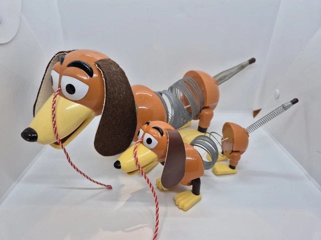SLINKY DOG X 2 Disney Pixar Toy Story Pull Along Large & Small Poof ...