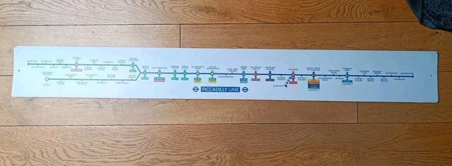 ORIGINAL LAMINATE 1970S LONDON UNDERGROUND PICCADILLY LINE DIAGRAM ...