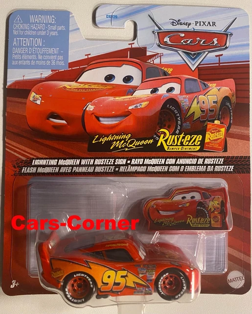 DISNEY PIXAR CARS 2 Lightning McQueen with Rust-eze Sign Model 2021 New & Original Packaging £14 ...