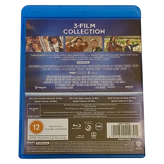 BILL & TED 1-3 Blu-ray The Most Excellent Collection Adventure Bogus ...