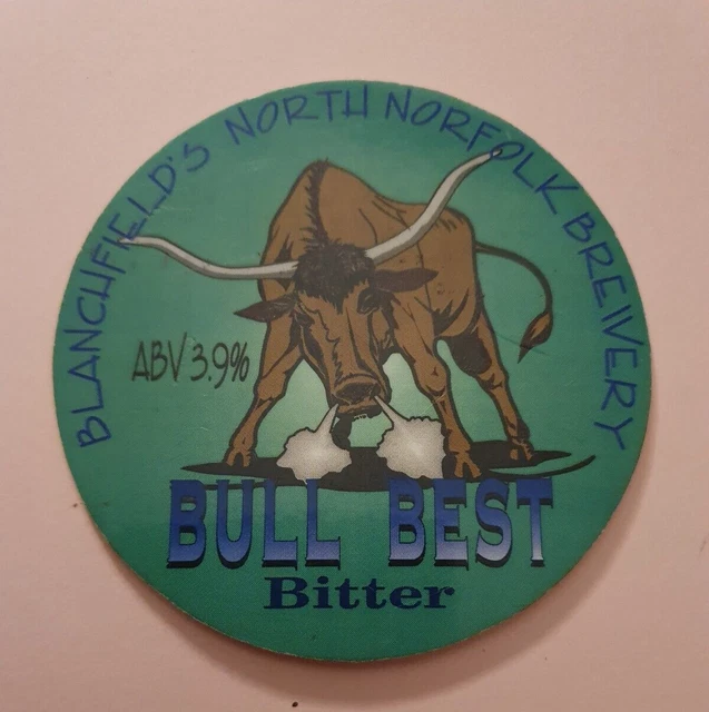 BEER PUMP CLIP badge BLANCHFIELD'S brewery BULL BEST BITTER real ale ...