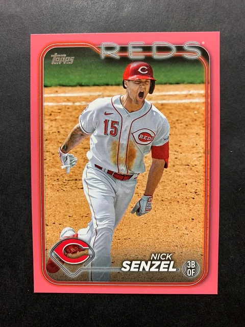 NICK SENZEL 2024 Topps Series 1 parallelo rosa caldo festa della mamma ...
