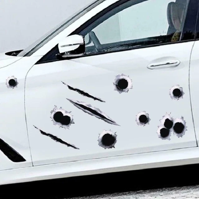 REALISTIC AUTO DECALS 3D Bullet Hole Design Scratch Resistant and ...