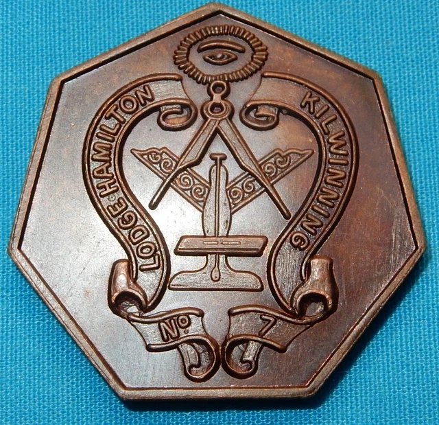 VINTAGE MASONIC MARK PENNY TOKEN LODGE HAMILTON KILWINNING No 7 ...