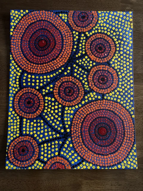 AUTHENTIC ABORIGINAL DOT Art Painting Original Indigenous Dot Art ...