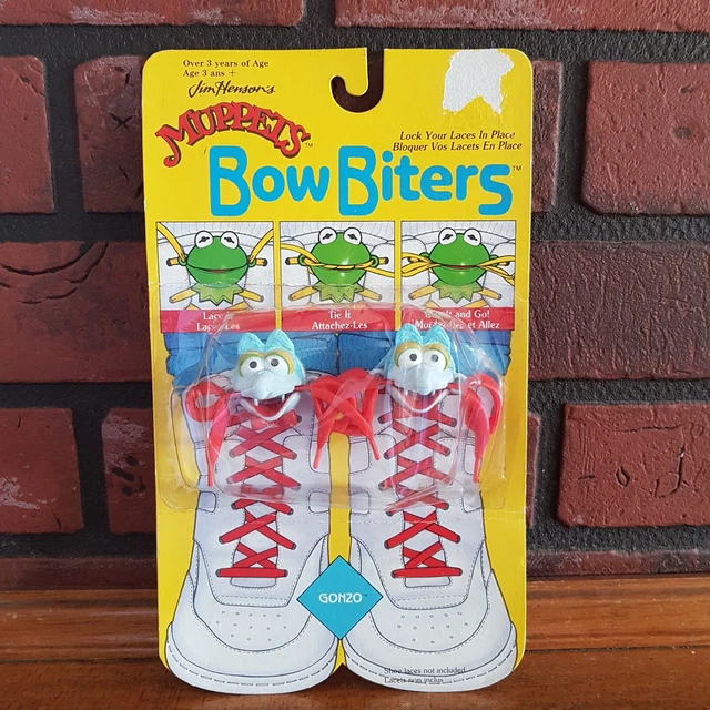 VINTAGE THE MUPPETS Bow Biters Shoe Lace Huggers Pair Gonzo 1988 $15.00 ...