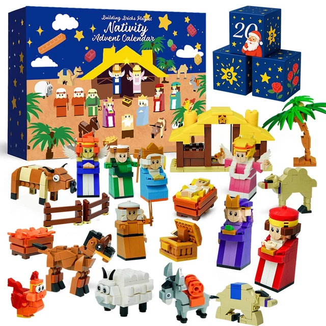 NATIVITY ADVENT CALENDAR 2025 Kids – 24 Days Building Blocks Kits ...