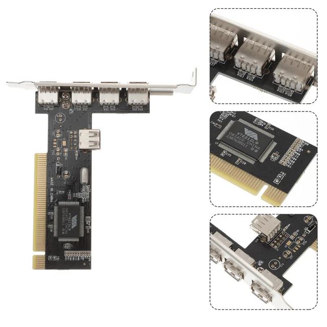 ADAPTATEUR D'EXTENSION DE PCIe Extender 5 ports USB 2.0 PCIe Riser ...