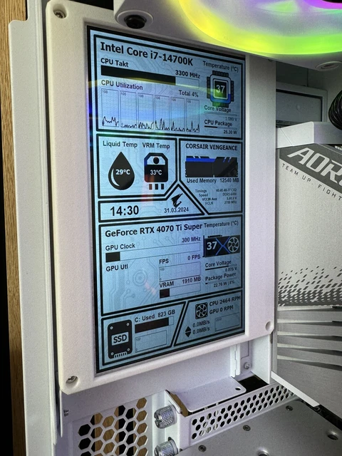 INDIVIDUELLES 7-ZOLL-SENSORPANEL MIT IPS-Display für Lian Li O11 ...