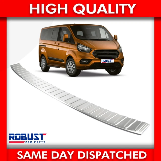 FOR FORD TRANSIT Custom Rear Bumper Protector Scratch Chrome S.steel ...
