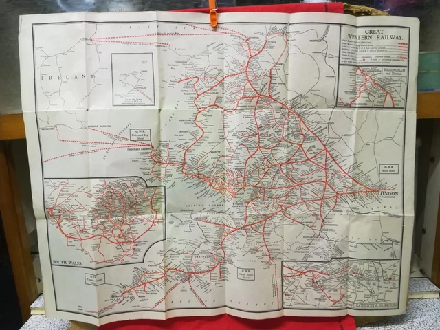GWR GREAT WESTERN Railway System Map 65cm x 50cm VGC £6.00 - PicClick UK
