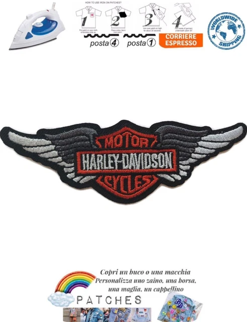 PATCH HARLEY-DAVIDSON BADGE motor cycles toppa termoadesiva iron on bikers moto EUR 2,99 ...