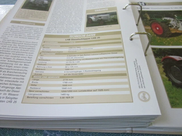 TRAKTOREN DATENBLATT LINKE Hofmann Busch 2 Dieselschlepper LHS 25, 1950 ...