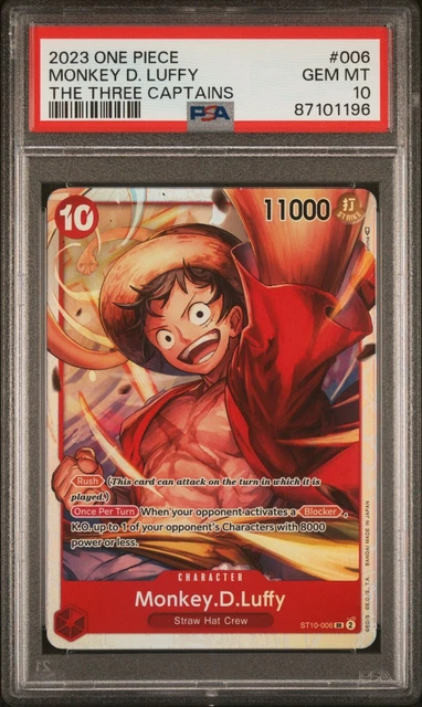 ONE PIECE MONKEY D. Luffy ST10-006 The Three Captains Deck PSA 10 EUR ...