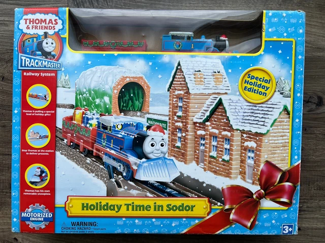 THOMAS & FRIENDS Holiday Time in Sodor Trackmaster Motorized Train Set ...