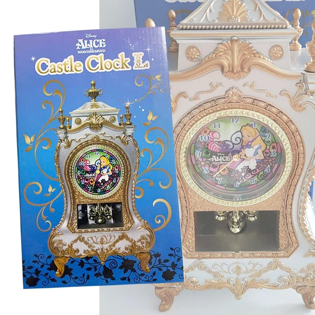 DISNEY CASTLE CLOCK L Alice in Wonderland Time Concept JAPAN £54.89 ...