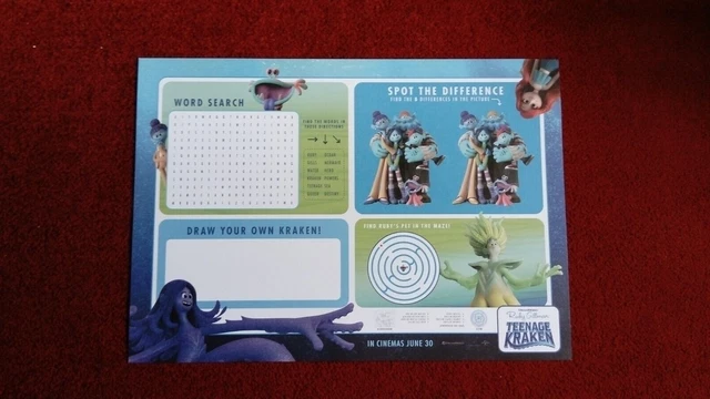 ORIGINAL CINEMA RUBY Gillman Teenage Kraken Poster / Activity Sheet ...