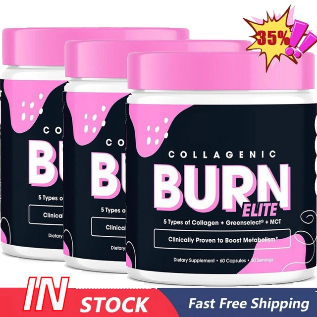 COLLAGENIC BURN ELITE, Collagen Peptides Infused Thermogenic Fat Burner ...