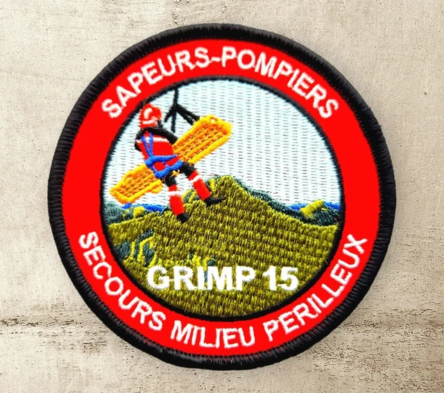 ANCIEN PATCH ÉCUSSON Pompier SMP GRIMP SDIS 15 Tissu Sécurité Civile ...