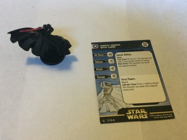 DARTH VADER SITH Lord Star Wars Miniatures With Stat Card Wotc Disney ...