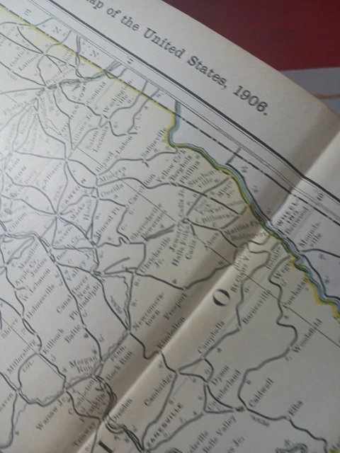 1906 DATED TRAIN Route Map OHIO all Railroad Lines Stations Towns 11"×9 ...
