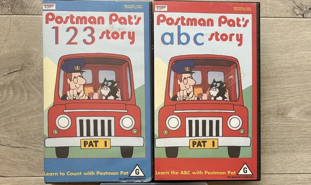 POSTMAN PAT VHS RARE 2 Videos ABC & 123 Video Tapes 1990 ABC Pat TESTED ...